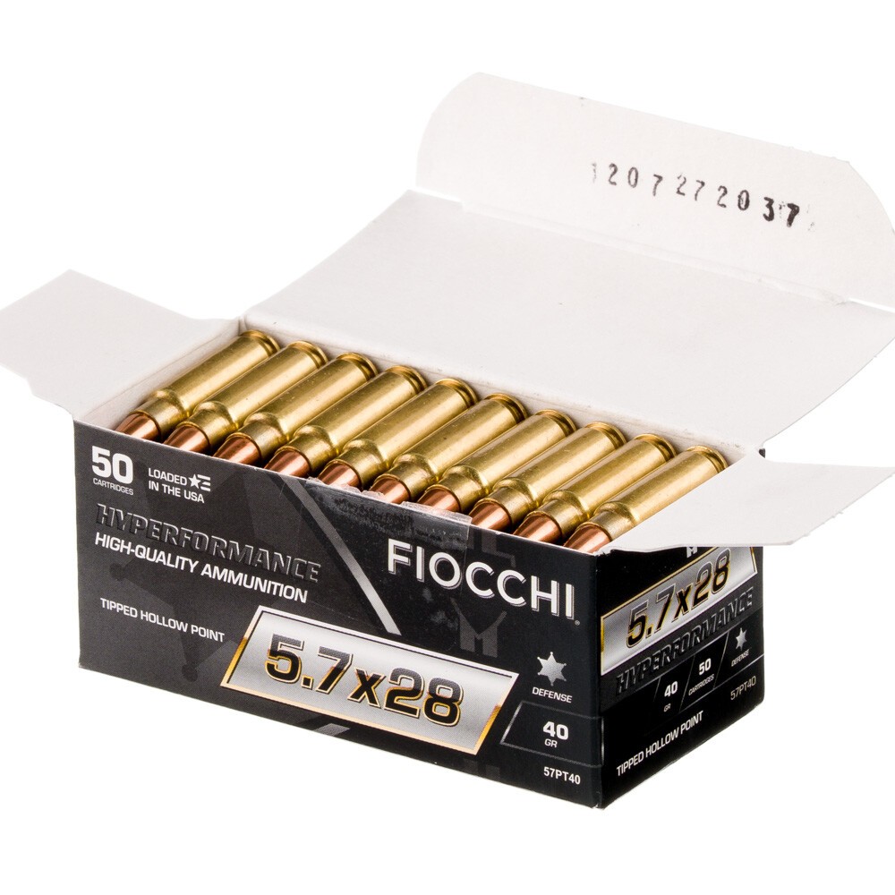 Fiocchi Hyperformance 5.7x28 Ammunition 500 Rounds Polymer Tip HP 40 Grain
