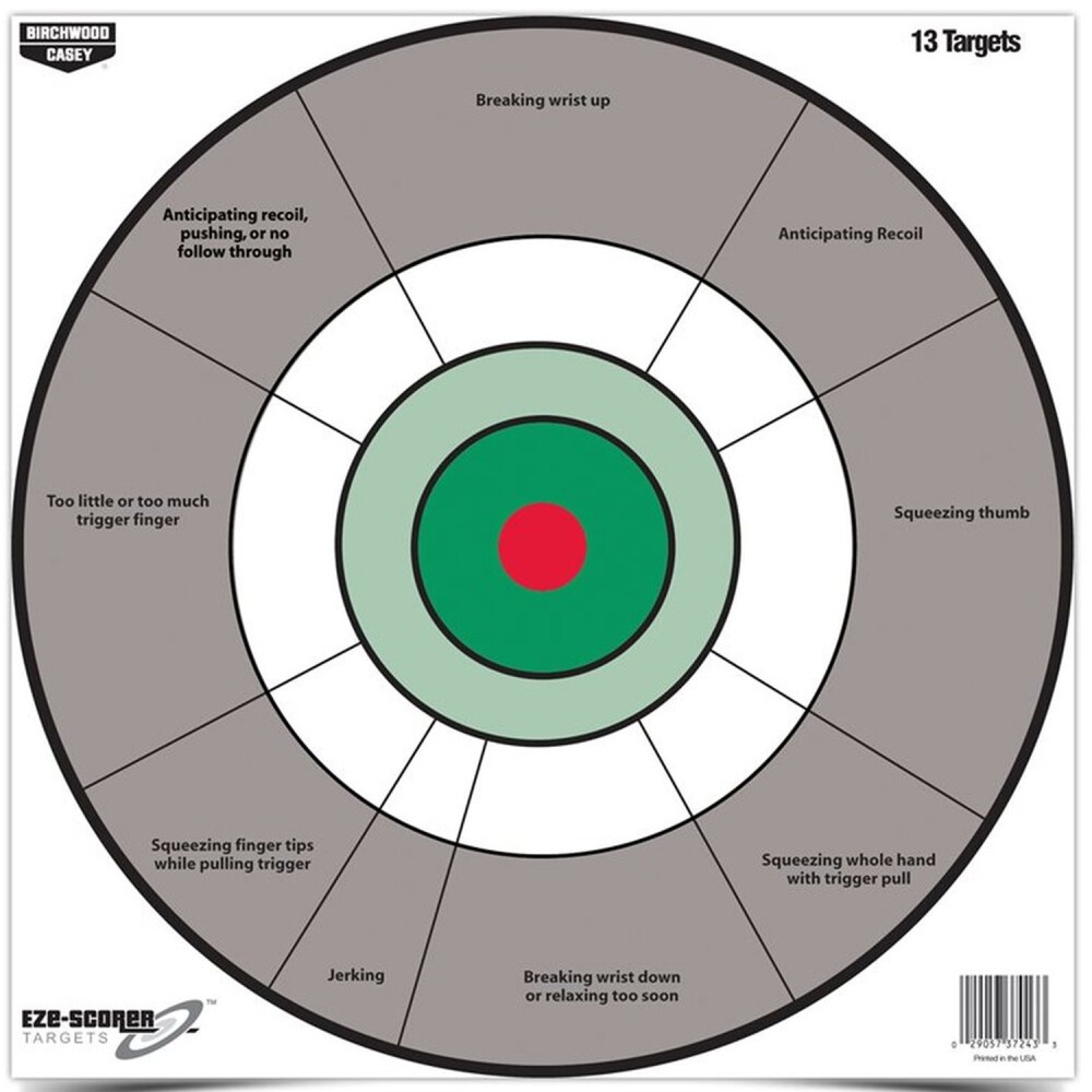 Birchwood Casey Eze-Scorer 12 Inch Handgun Trainer Target Paper Target ...
