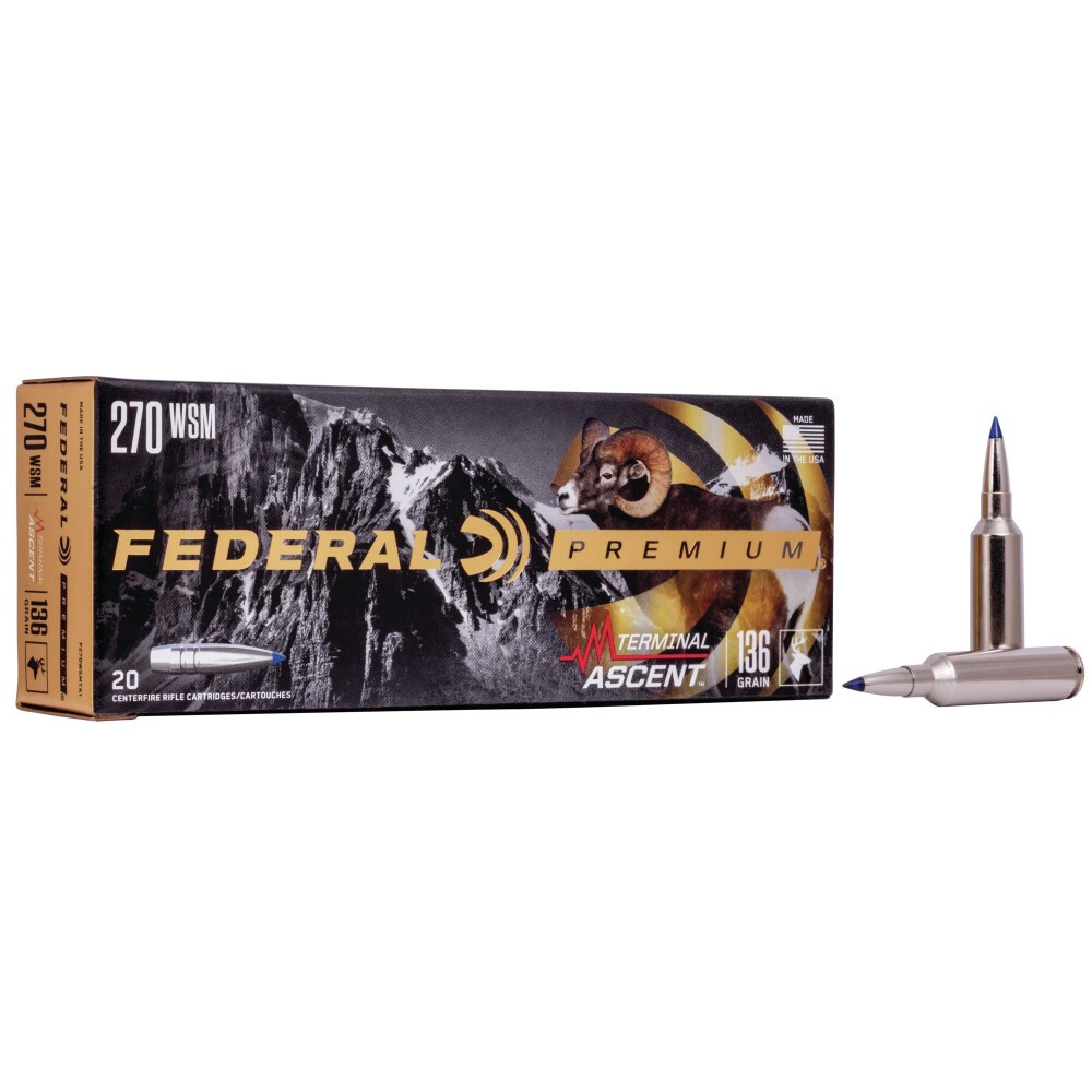 Federal .270 WSM Terminal Ascent 136gr – 3000 FPS, 20 Rounds