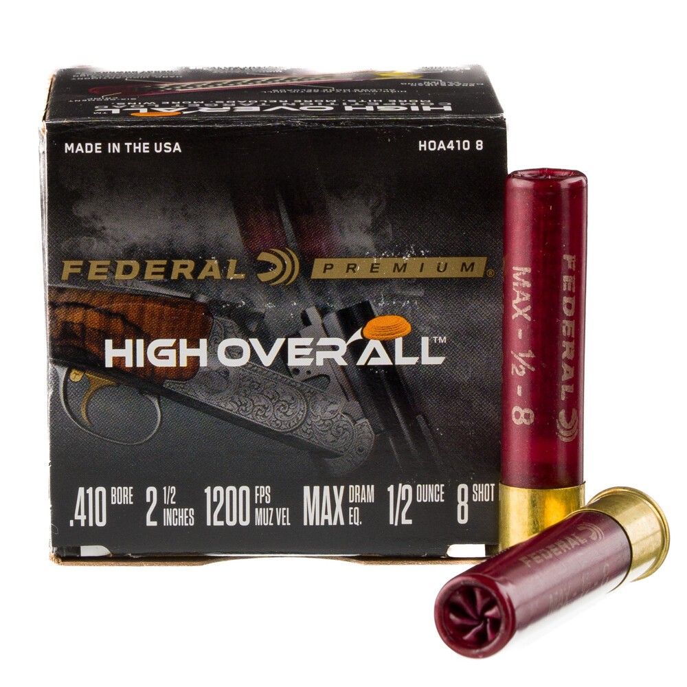 Federal .410 Bore Shotshell 25 Rounds 2-1/2" #8 Shot 1/2 Ounce
