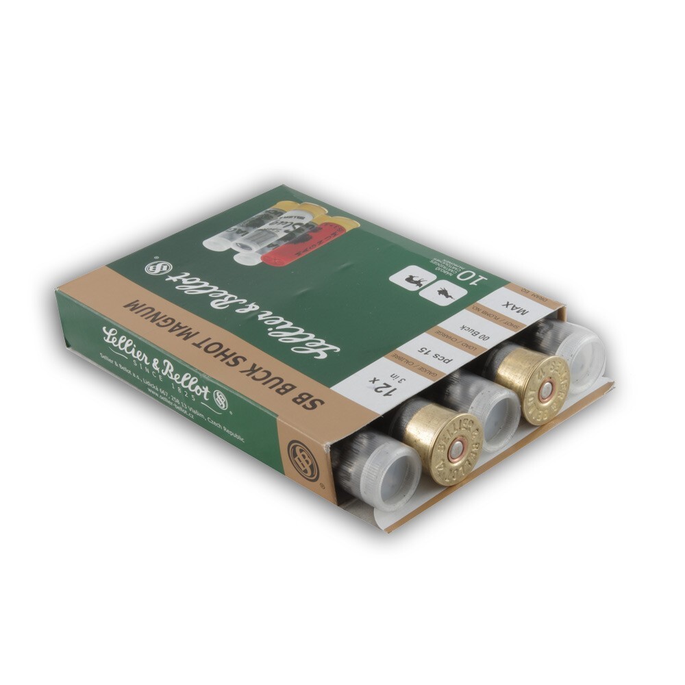 Sellier & Bellot Buckshot 12 Gauge Shotshell 250 Rounds 3" #00 Buck 15 ...