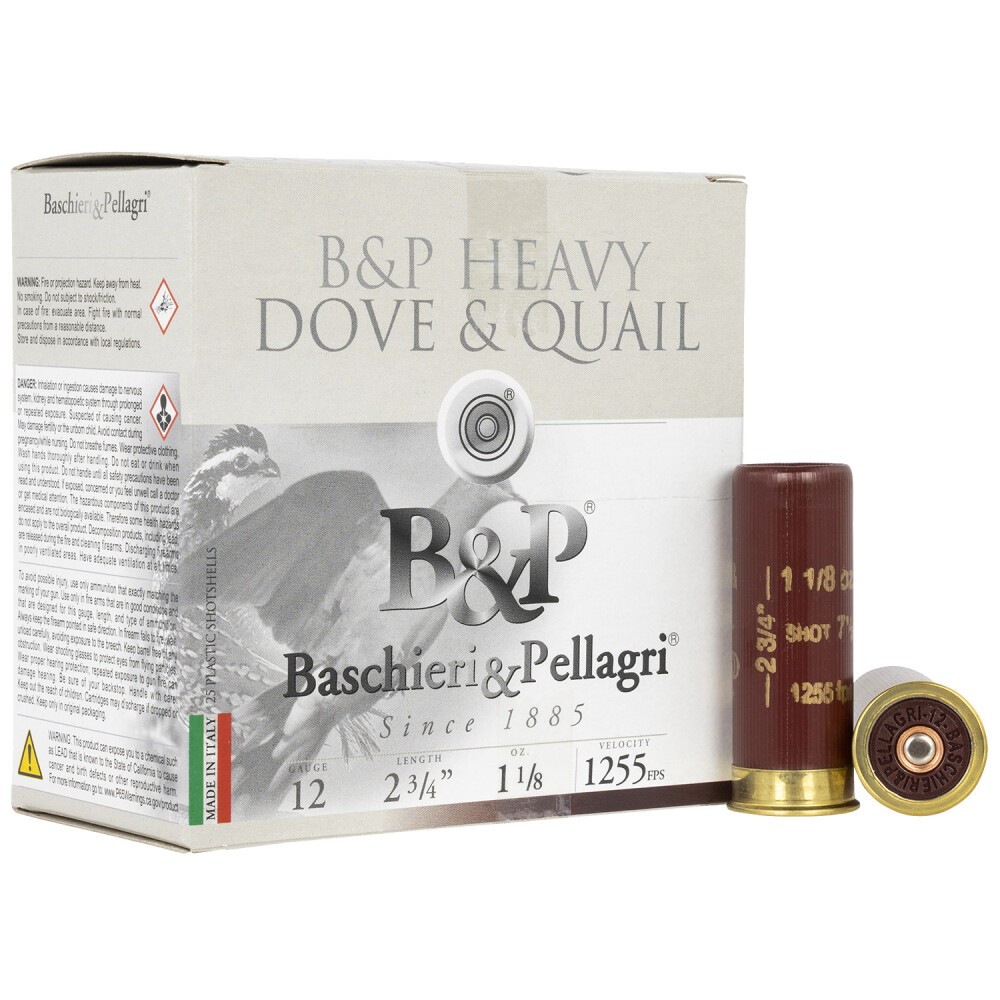 B&P Heavy Dove & Quail 12 Gauge Shotshell 2-3/4" #7.5 Shot 1-1/8 oz [FC ...