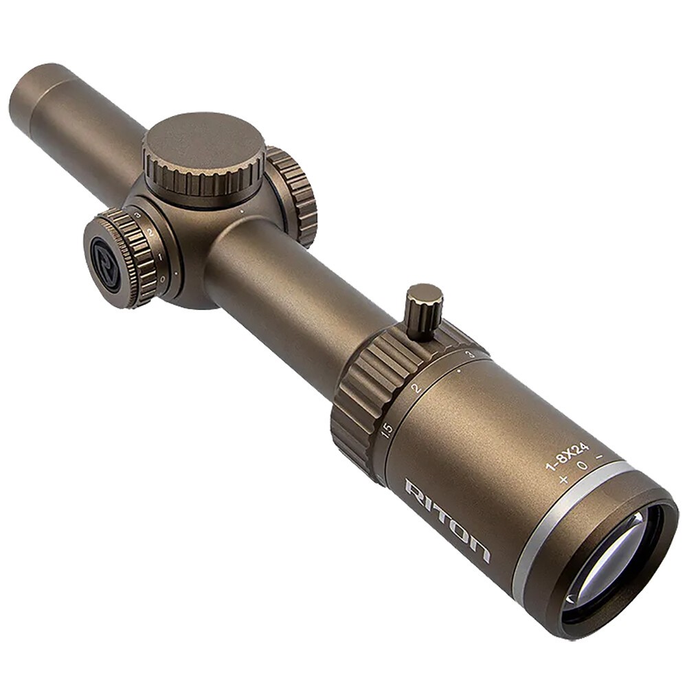 Riton 3 Tactix 1-8x24mm Rifle Scope SFP OT Reticle FDE [850041390024]