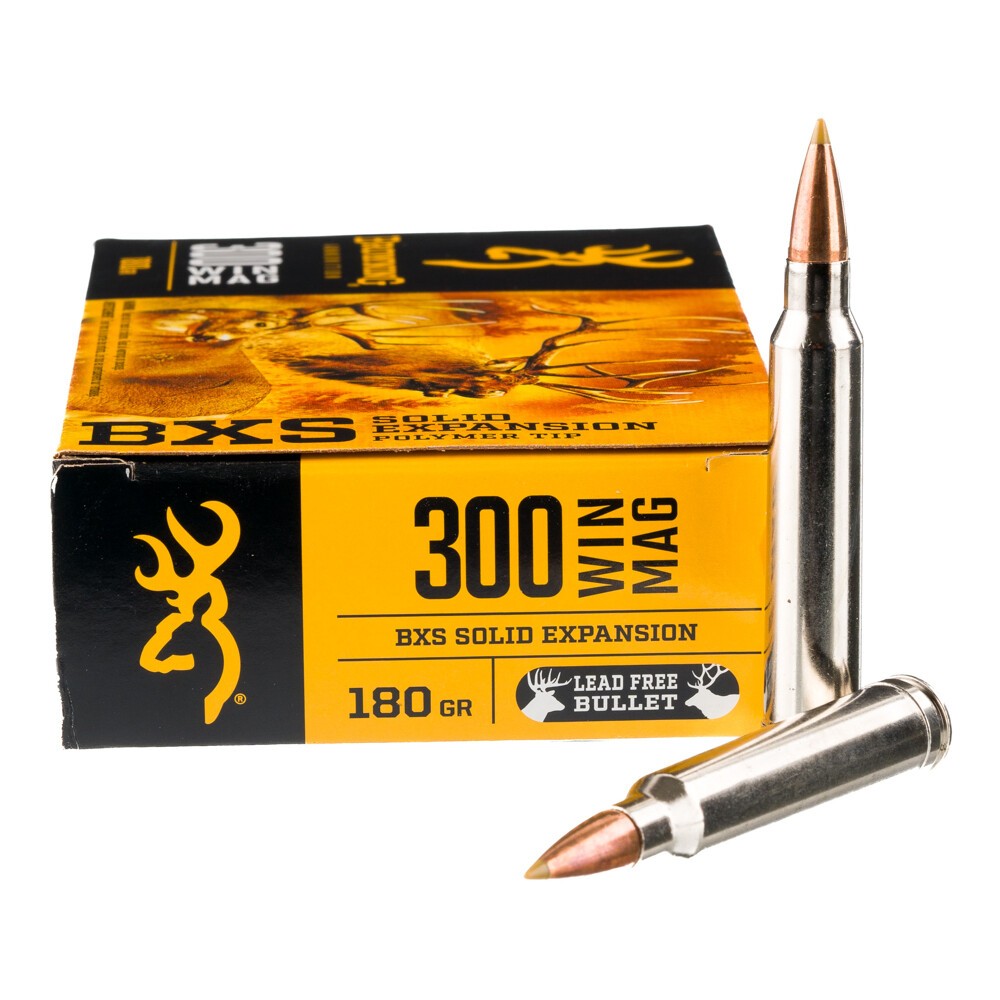 Browning .300 Win Mag Ammunition 20 Rounds Copper BXS 180 Grain [FC ...