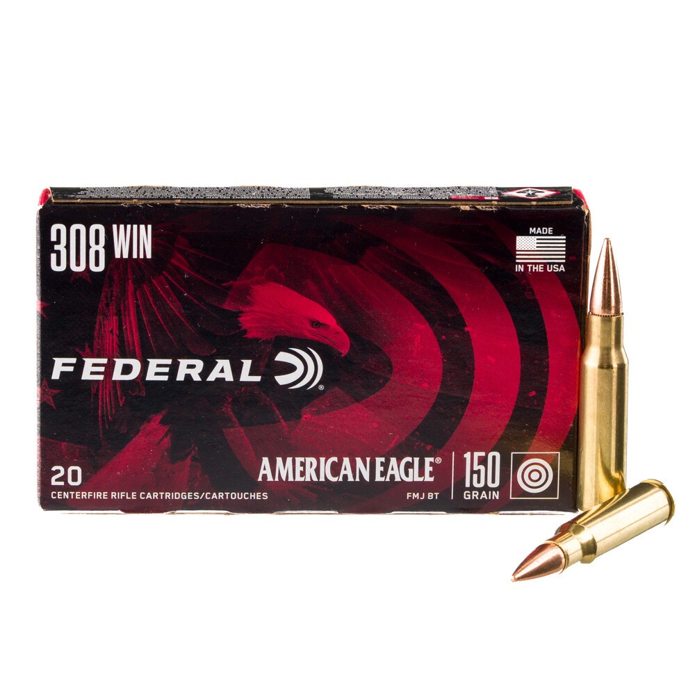 Federal American Eagle .308 Win Ammo | 150 Grain FMJ - 20 Rounds
