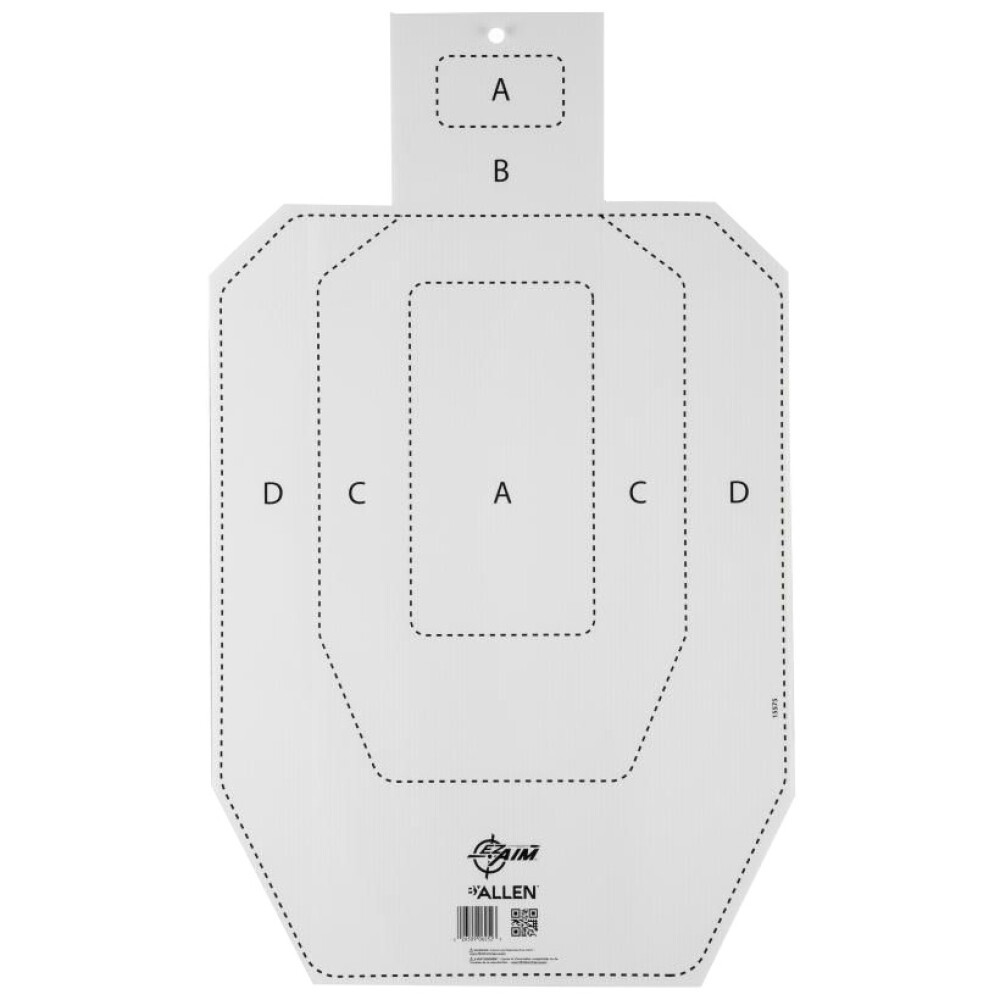 Allen EZ Aim IPSC Silhouette Target Coroplast 18x30 White