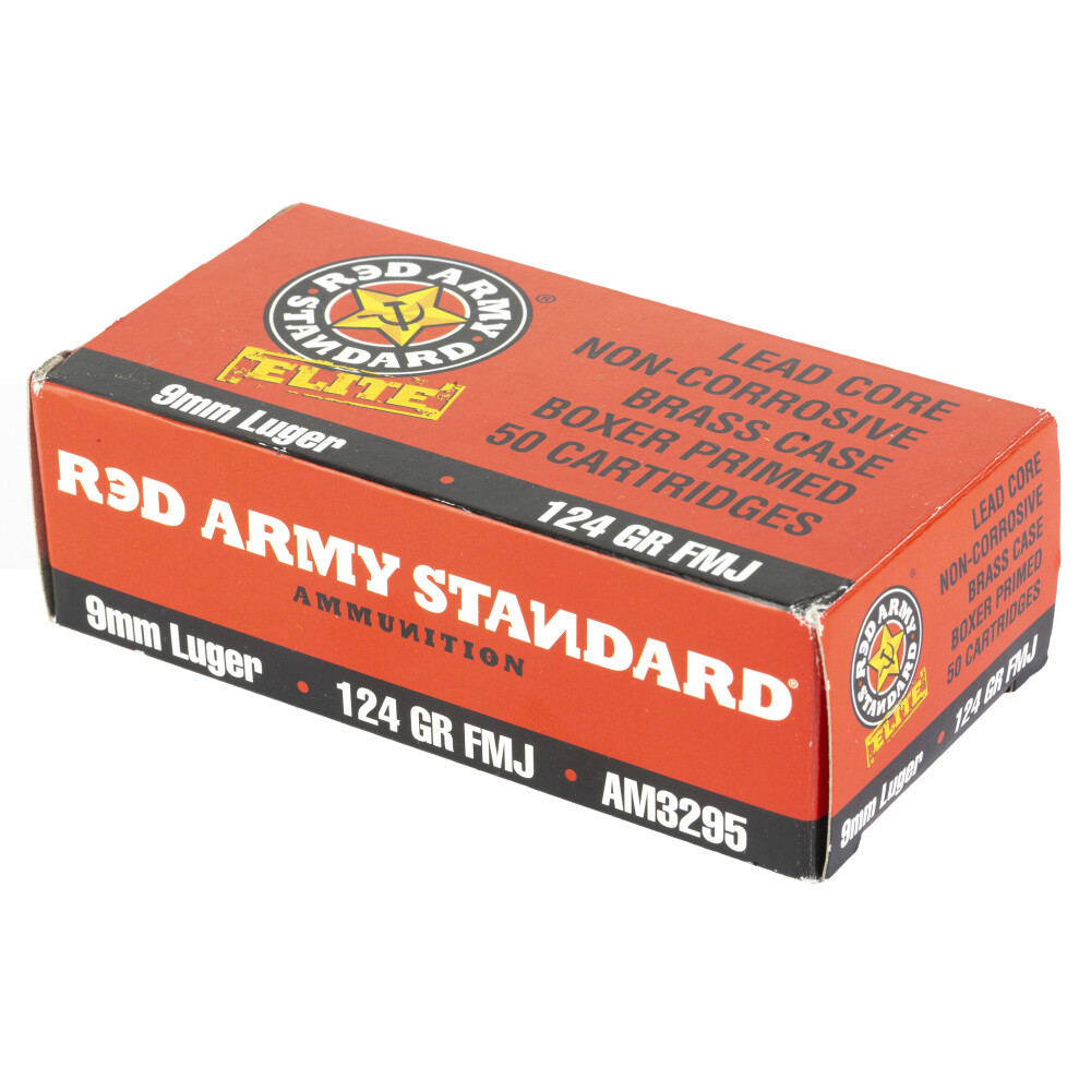 Century Arms Red Army Standard Elite 9mm Luger Ammunition 50 Rounds FMJ ...