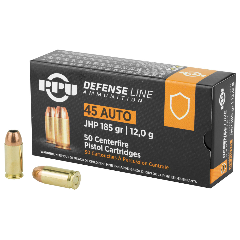 PPU Defense .45 ACP 185 Grain JHP 50 Rounds [8605003817710]