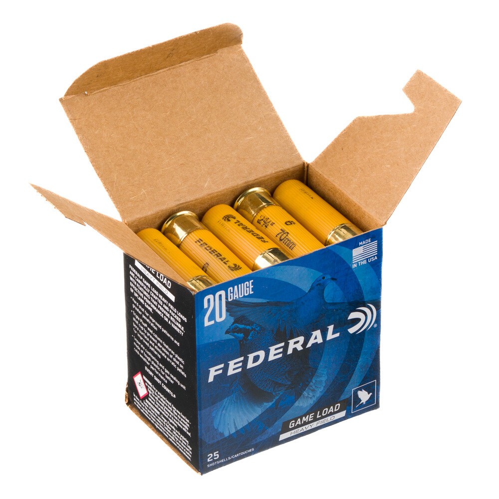 Federal Game Load 20 Gauge 250 Rounds 2-3/4" #6 Shot 1 Ounce