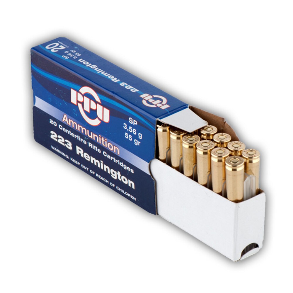 PPU .223 Rem 55gr SP Ammo - 20 Rounds, 3240 FPS [FC-8605003812319]