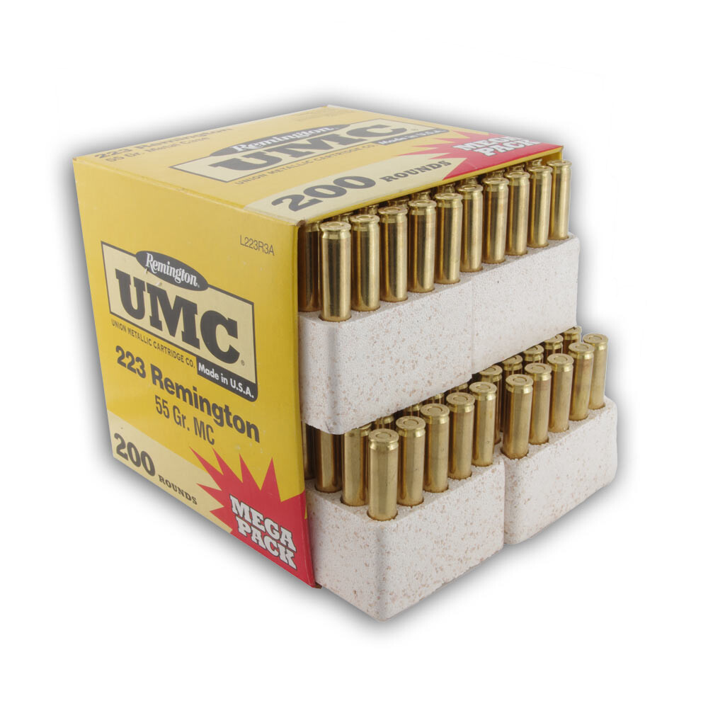 Remington UMC Mega Pack .223 Rem Ammunition 55 Grain FMJ 3240 fps [FC ...