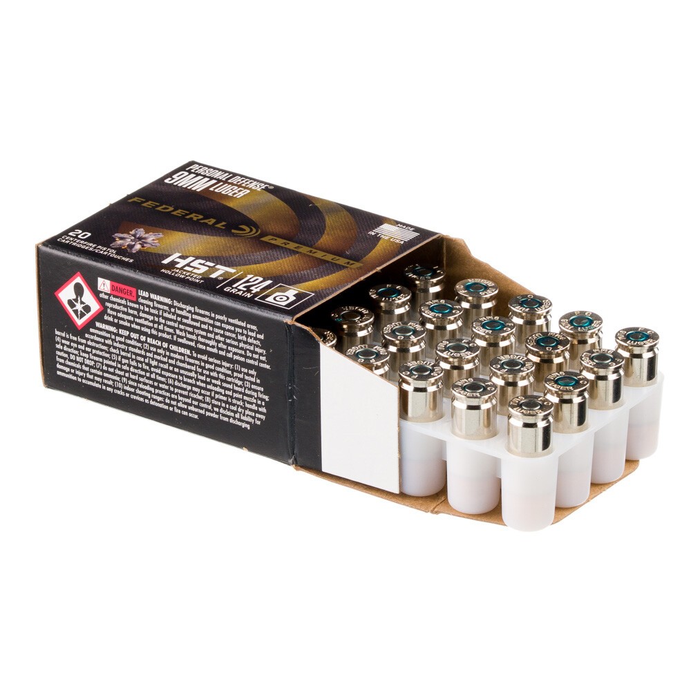 Federal Premium HST 9mm Ammo 124 Grain JHP [FC-29465063924]