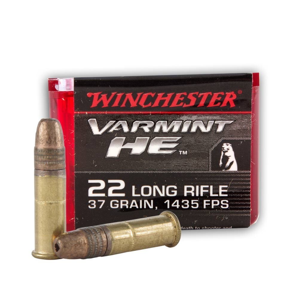 Winchester Varmint HE .22LR Ammo 50 Rounds 37 Grain 3/1 Segmenting ...