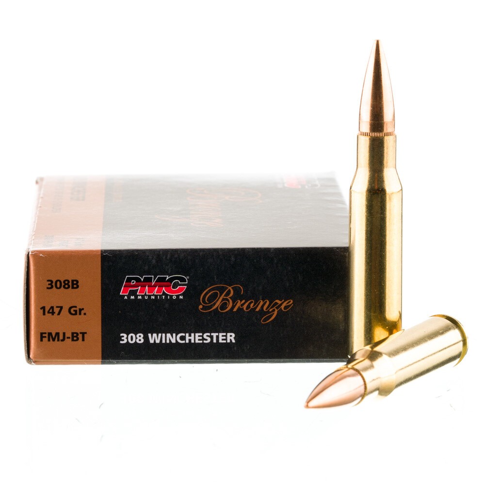PMC Bronze .308 Win Ammo | 147 Grain FMJBT - 20 Rounds