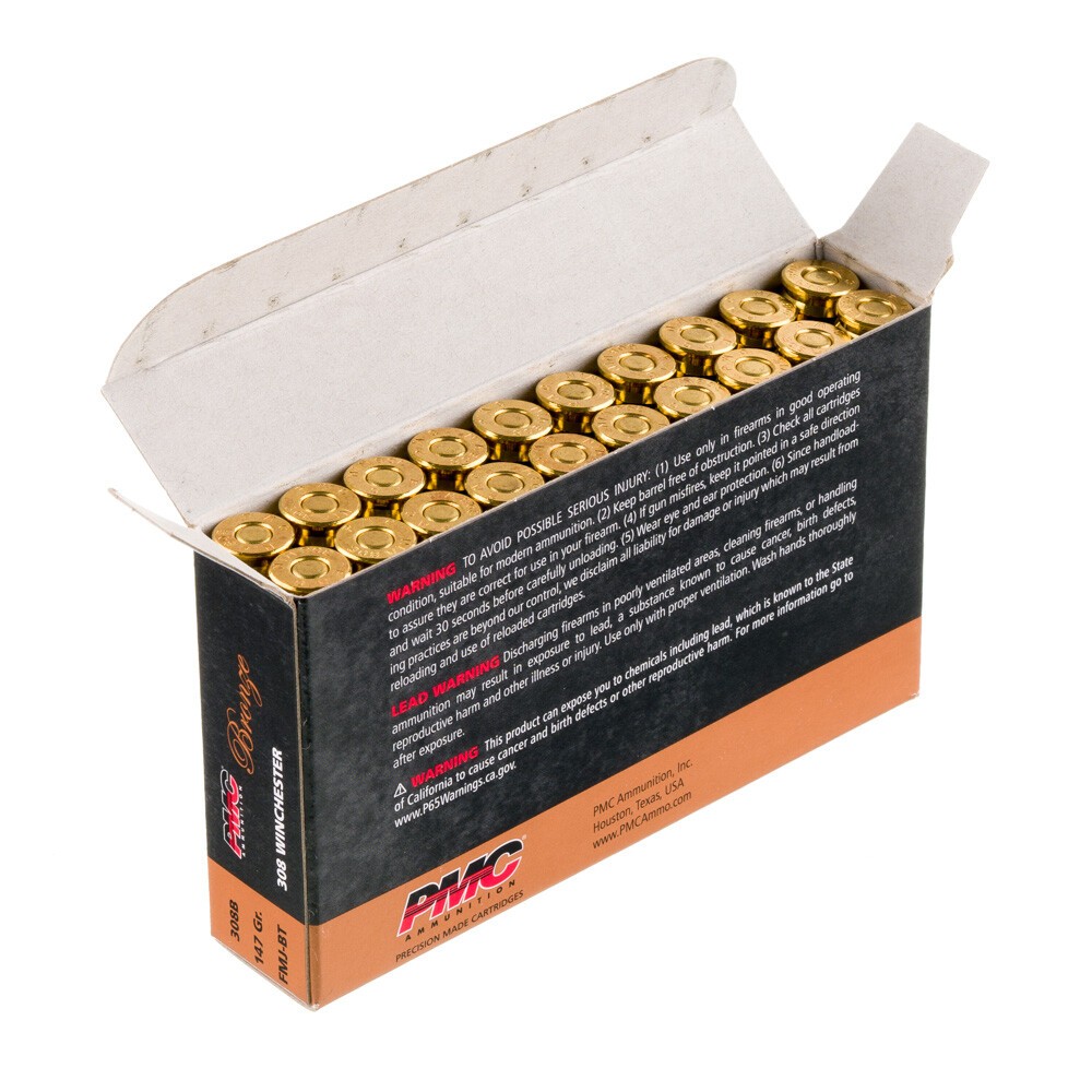 PMC Bronze .308 Win Ammo | 147 Grain FMJBT - 20 Rounds