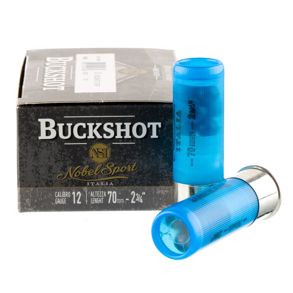 NSI Low Recoil 12 Gauge Shotshell 250 Rounds 2-3/4" 9 Pellet 00 Buck ...