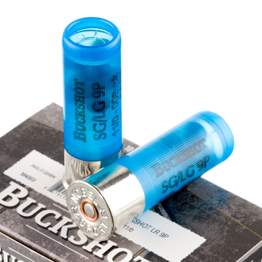 NSI Low Recoil 12 Gauge Shotshell 250 Rounds 2-3/4" 9 Pellet 00 Buck ...