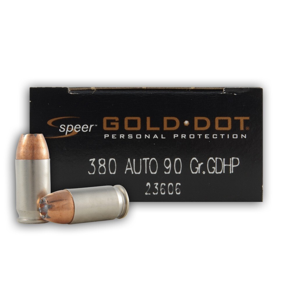 Speer Gold Dot .380 ACP Ammo 20rds GDHP 90gr [FC-604544647198]