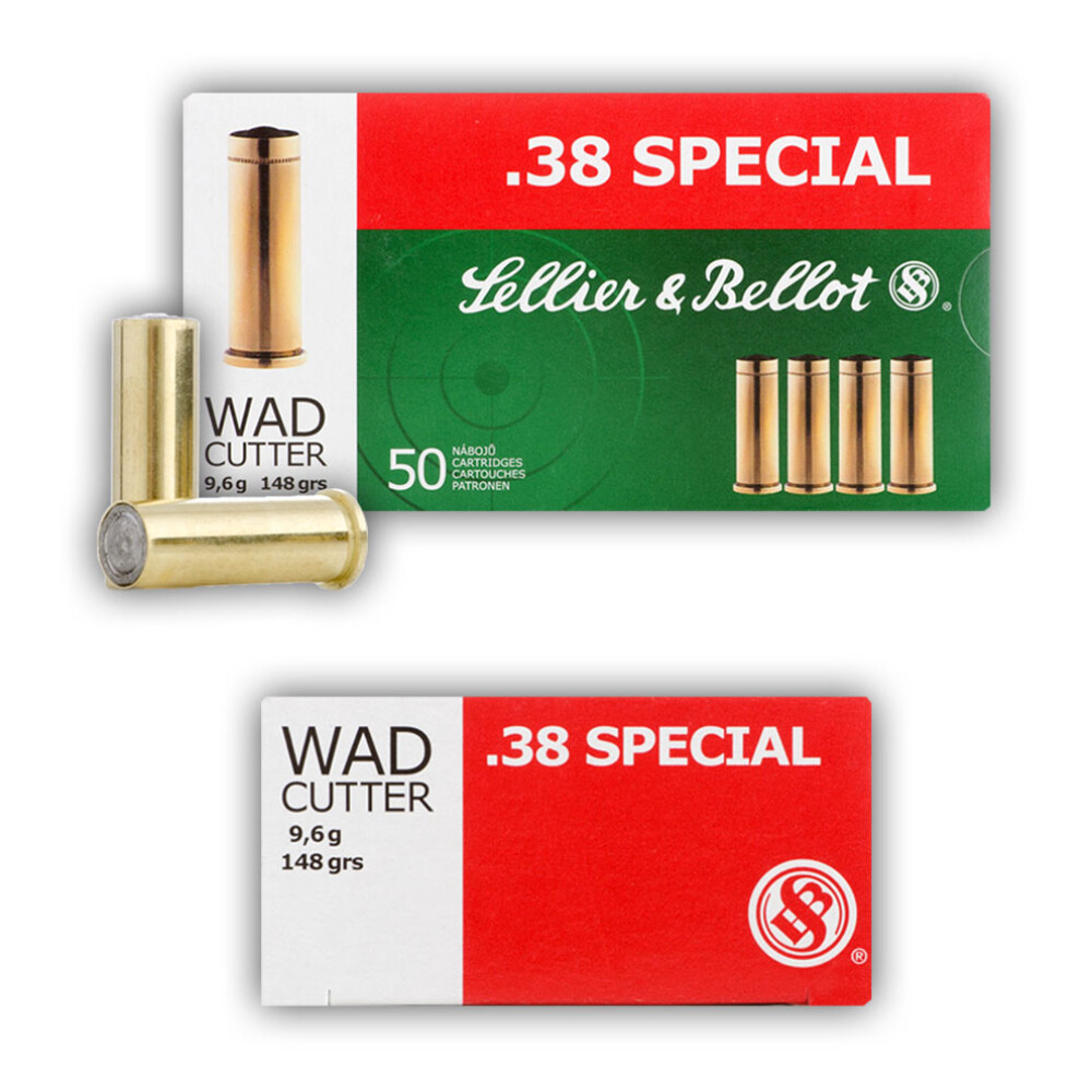 Sellier & Bellot .38 Special Ammunition 50 Rounds LWC 148 Grain [FC-754908500178]