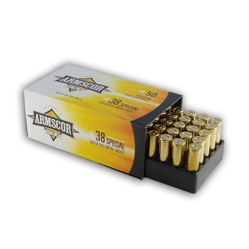 Armscor USA .38 Special Ammunition 50 Rounds FMJ 158 Grains F AC 38-17N ...