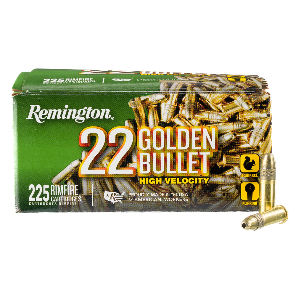 Remington Golden Bullet .22 Long Rifle Ammunition 225 Rounds CPHP 36 ...