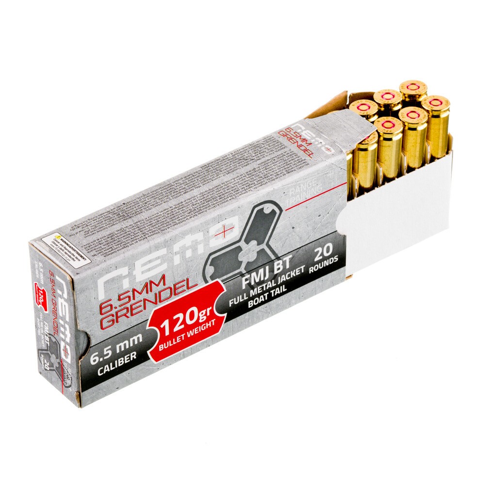 NEMO Arms 6.5 Grendel 120gr FMJ BT Ammo 20-Round Box [FC-850021104368]