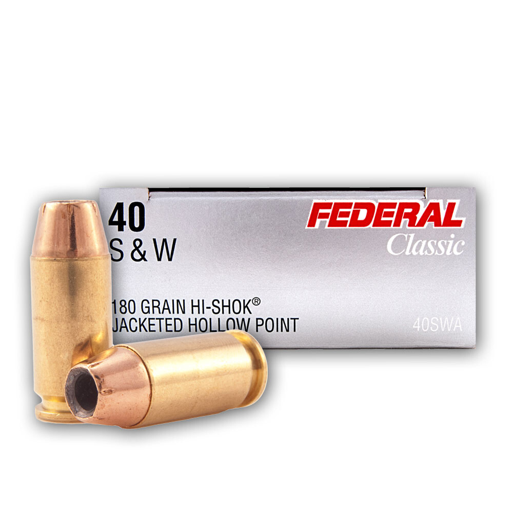Ammo .40 S&W Federal Classic 180 Grain JHP 50 Round Box 1000 fps 40SWA [FC-29465088613]