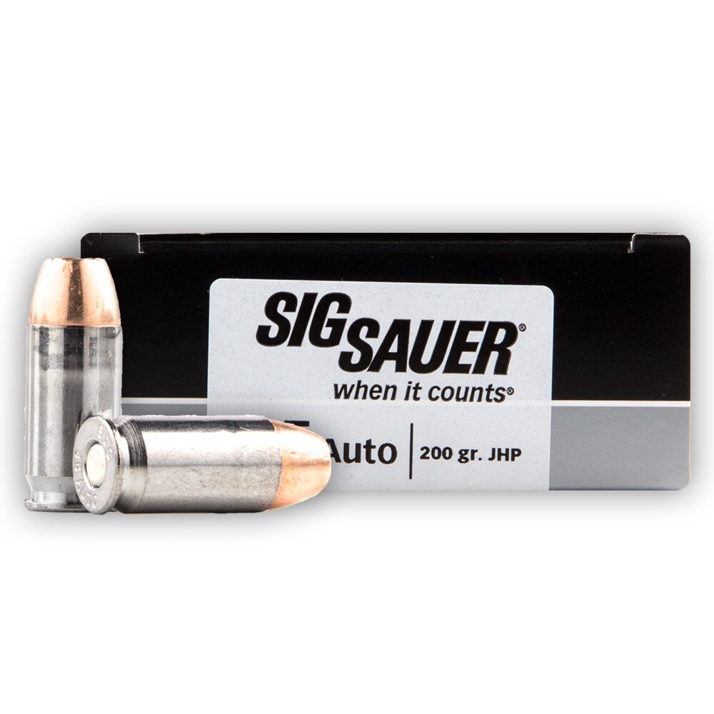 SIG Sauer Elite .45 ACP Ammunition 20 Rounds V-Crown JHP 200 Grain [FC ...