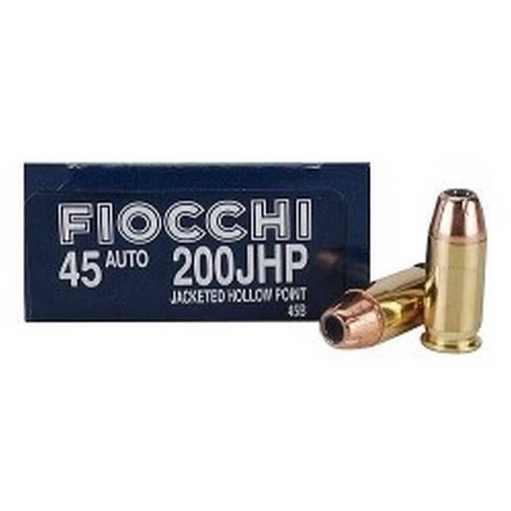 Fiocchi Pistol Shooting Dynamics .45 ACP Ammunition 200 Grain JHP 890 ...