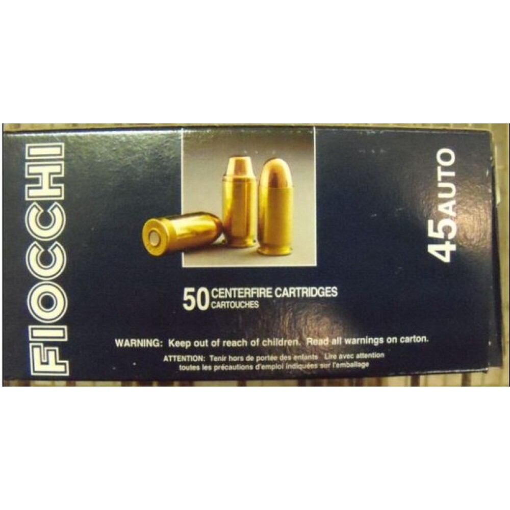 Fiocchi Pistol Shooting Dynamics .45 ACP Ammunition 200 Grain JHP 890 ...