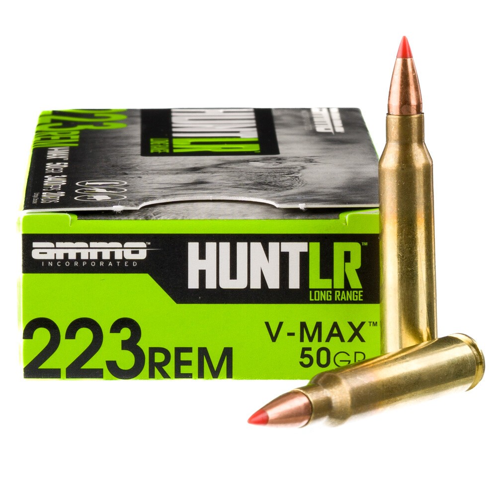 Ammo Inc Hunt LR .223 Remington Ammunition 20 Rounds V-MAX 50 Grain [FC ...