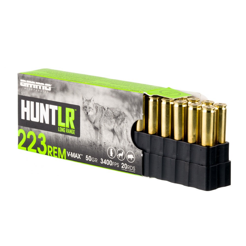 Ammo Inc Hunt LR .223 Remington Ammunition 20 Rounds V-MAX 50 Grain [FC ...