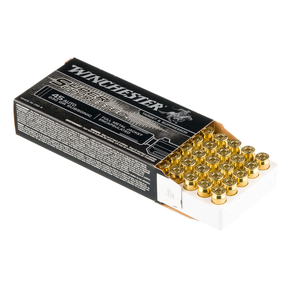 Winchester Super Suppressed .45 ACP Ammo - Subsonic [FC-20892224469]