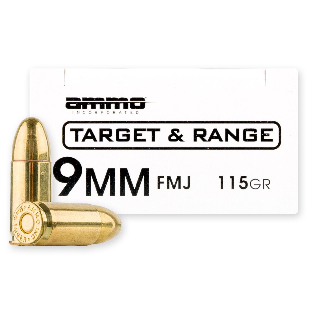 Ammo Inc. 9mm Luger Ammunition 1000 Rounds FMJ 115 Grains