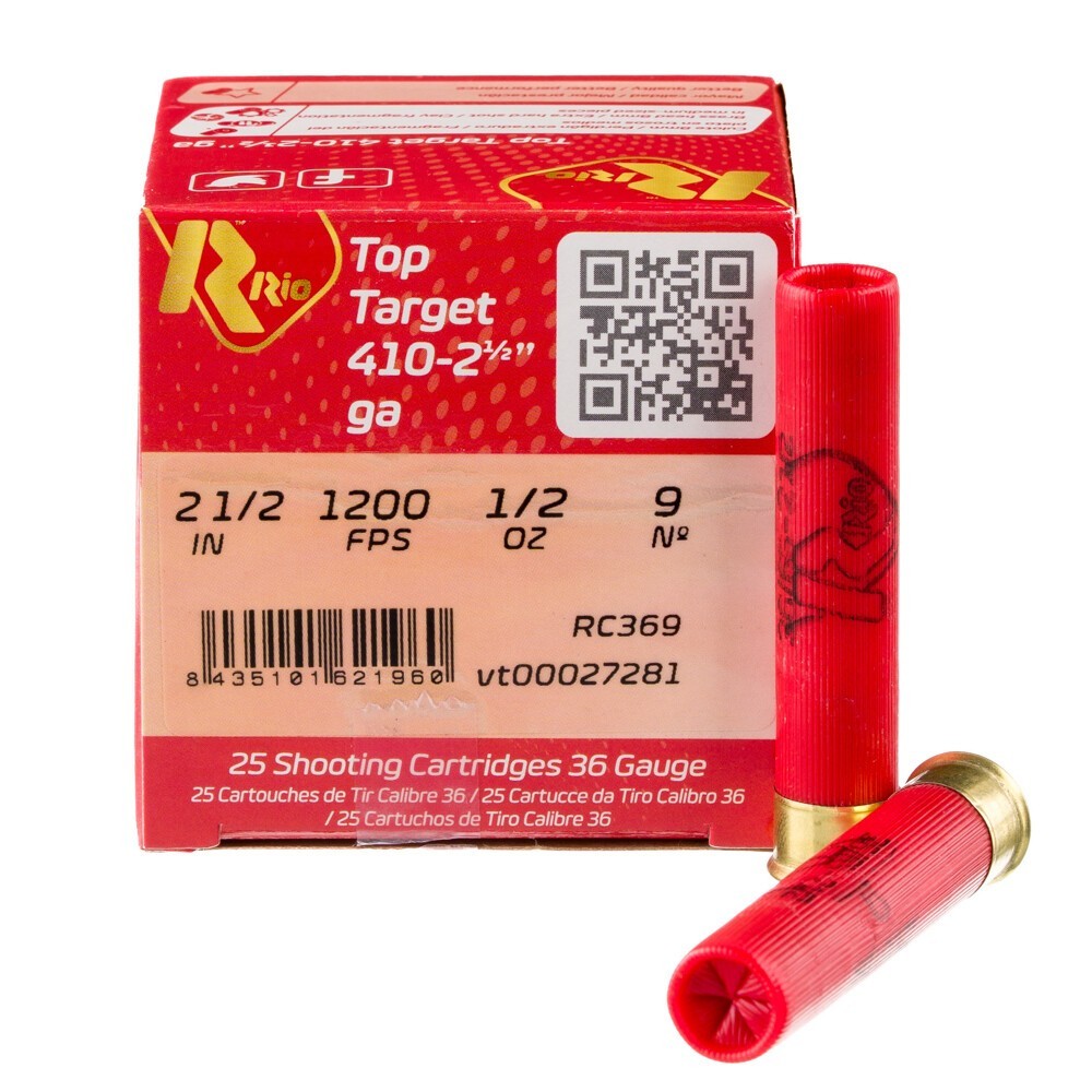 Rio .410 Bore Shotshell 250 Rounds 2-1/2" #9 Shot 1/2 Ounce