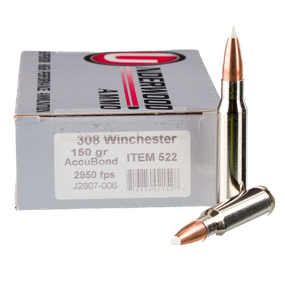 Underwood Ammo .308 Win Ammunition 150 Gr Accubond Ballistic Tip 20 ...