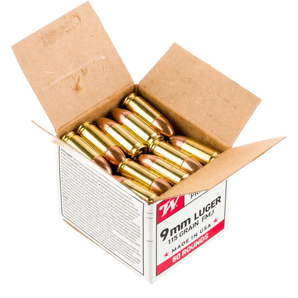 Winchester 9mm Luger Ammunition 1000 Rounds FMJ 115 Grain [FC ...