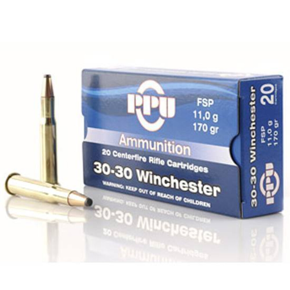 PPU .30-30 Win 170gr Flat Soft Point Ammo 20 Rounds [FC-8605003800422]