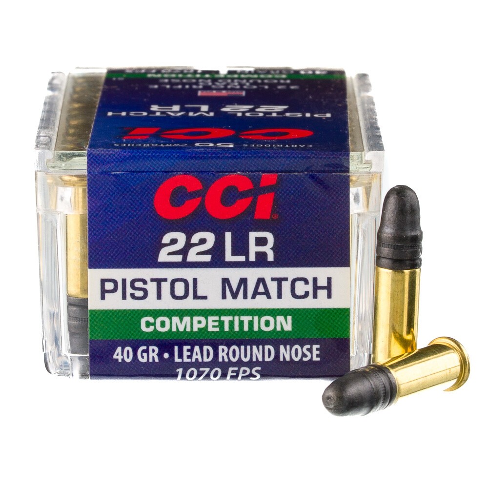 CCI Pistol Match .22 Long Rifle Ammunition 50 Rounds LRN 40 Grain [FC ...