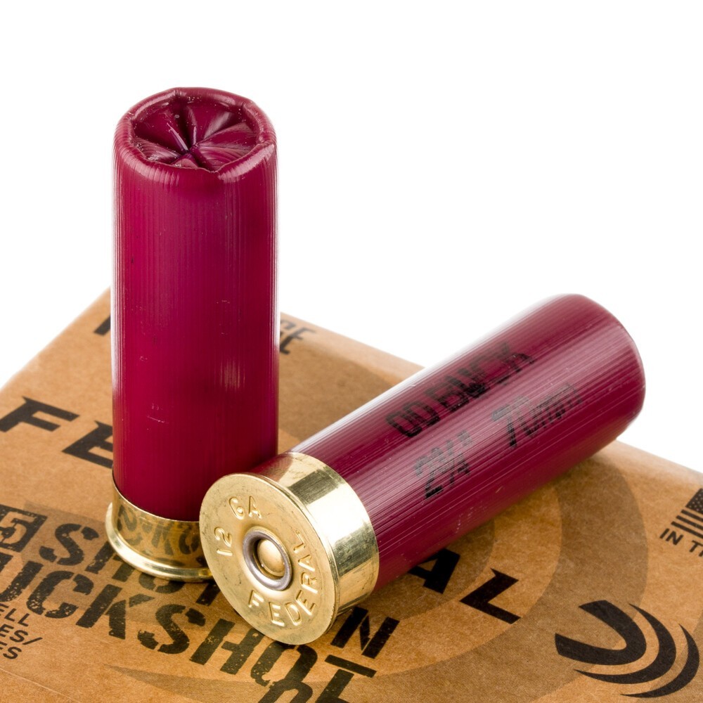 Federal 12ga Shotshell 25 Rounds 2-3/4" 00 Buck 9 Pellets
