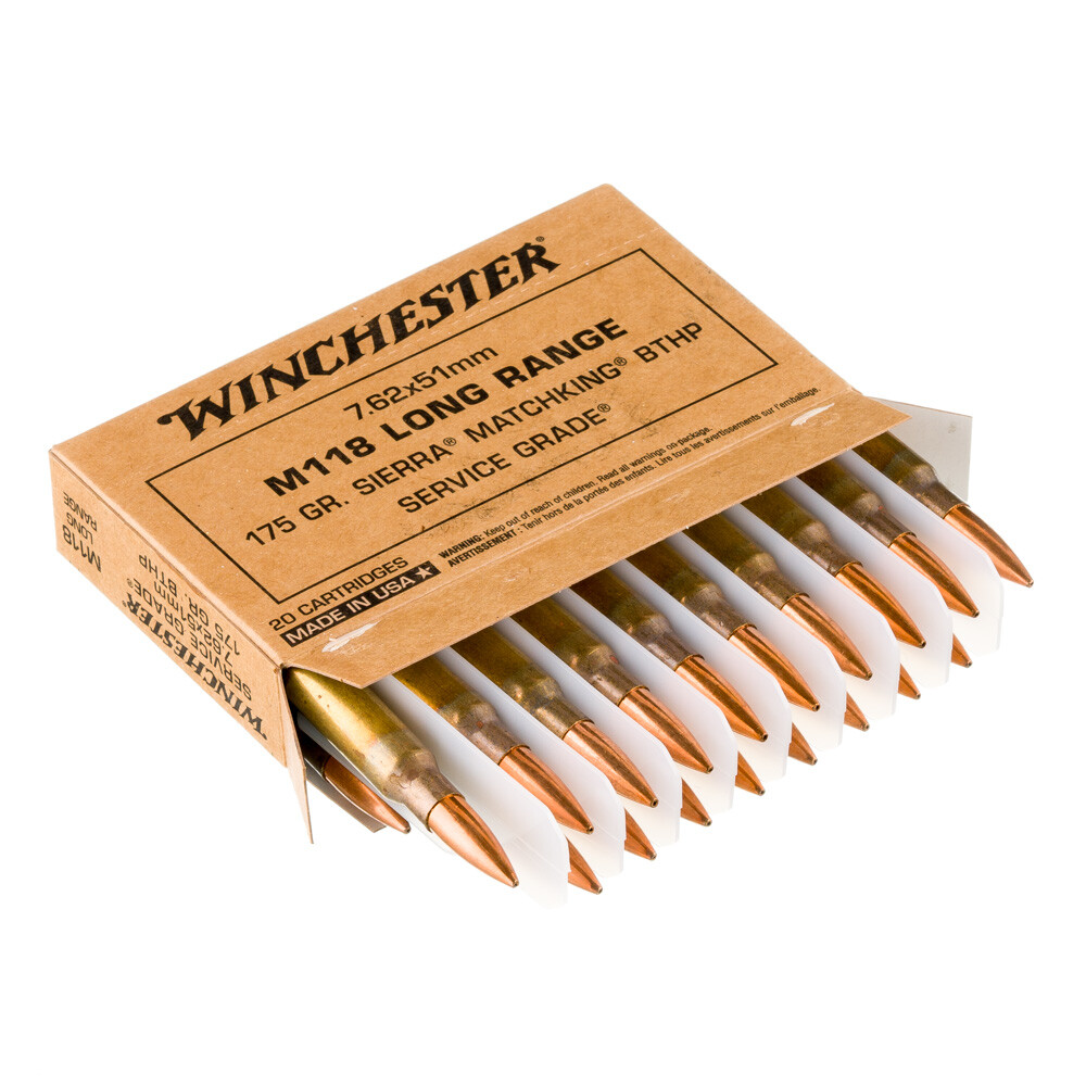 Winchester M118LR 7.62 NATO 175 Gr BTHP 20 Rds [FC-20892230538]