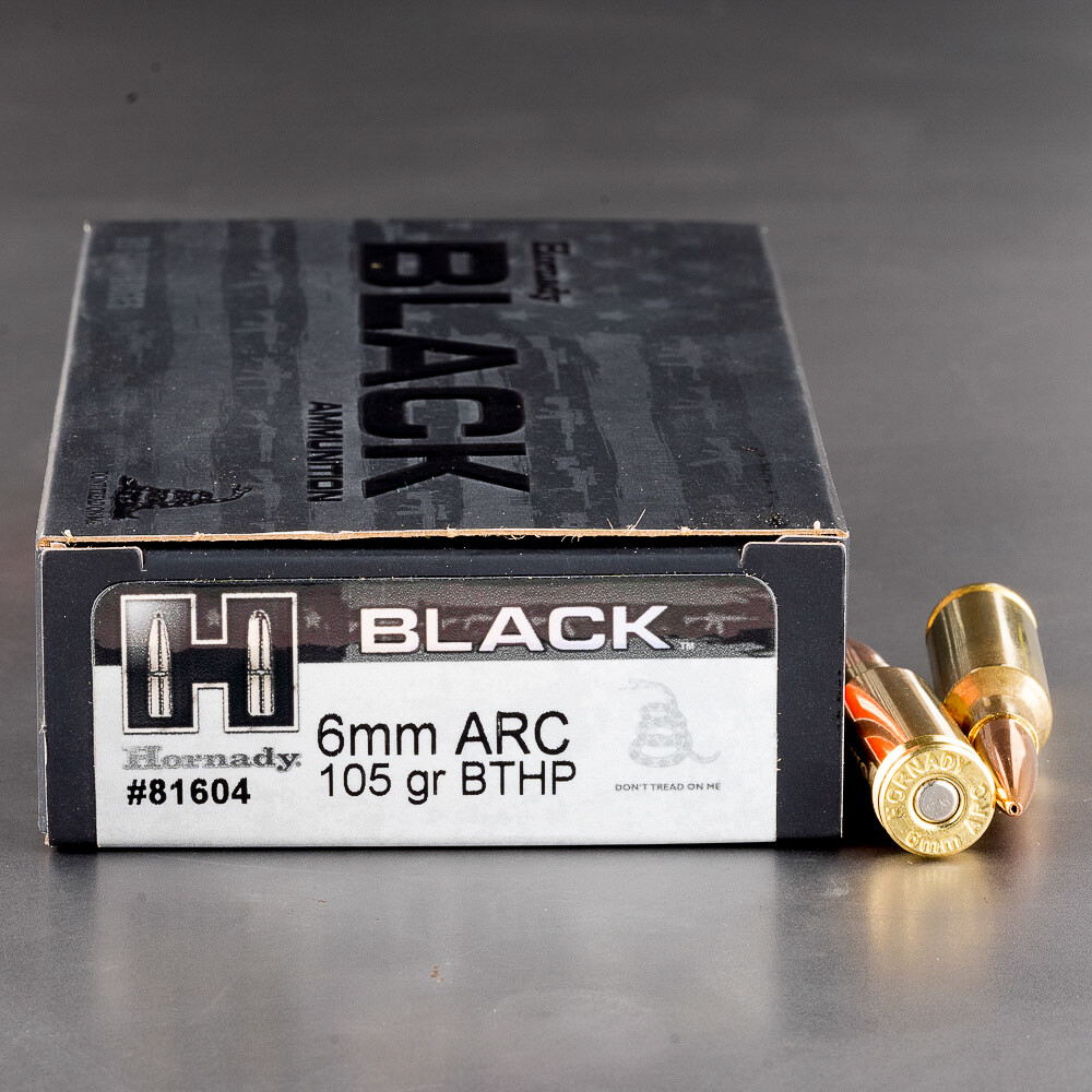 Hornady BLACK 6mm ARC Ammunition 105 Grain BTHP 2750fps 20 Rounds [FC ...