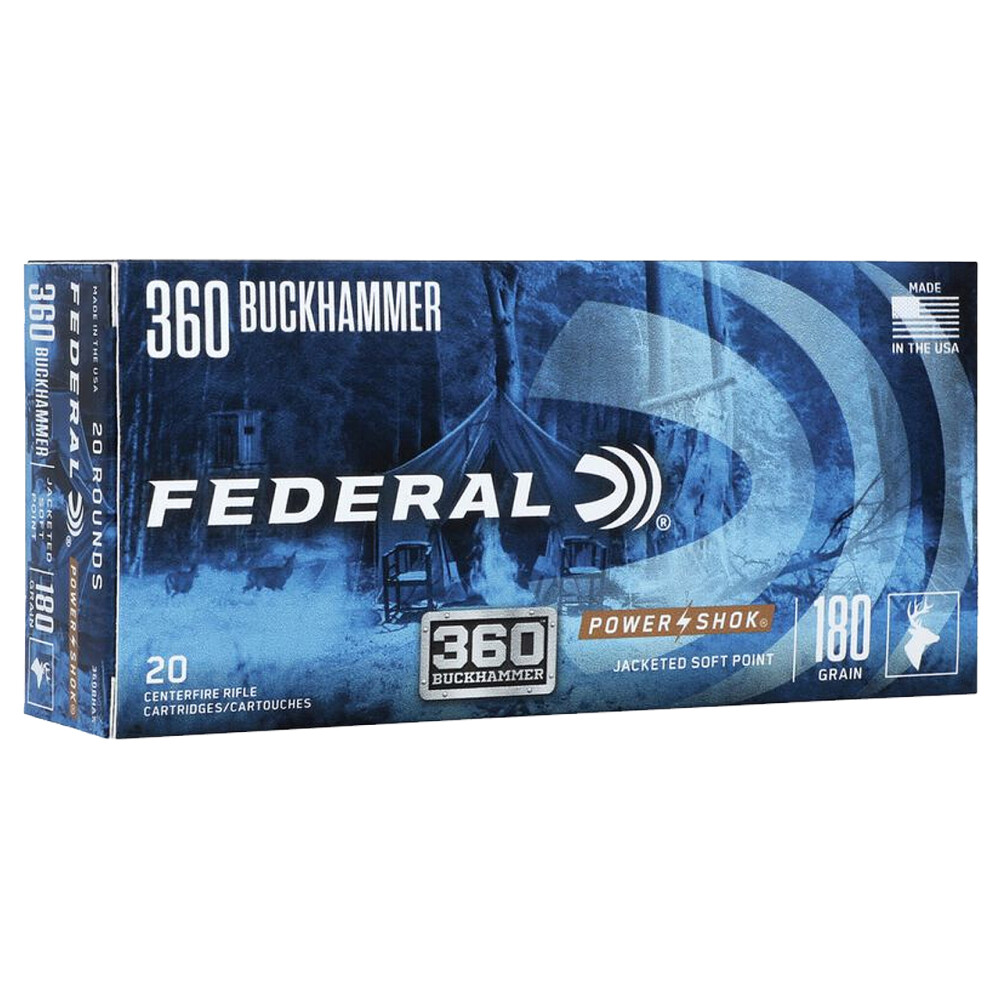 Federal Power-Shok .360 Buckhammer Ammo 180 Grain JSP [FC-604544688276]