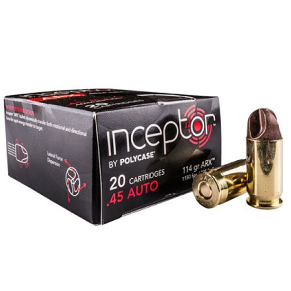 Polycase Inceptor ARX Self Defense .45 ACP Cu/P ARX, 114 Grain, 1260 ...