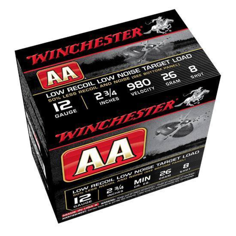 Winchester AA Low Recoil 12 Gauge Shotshell 250 Rounds 2 3/4" #8 Lead ...