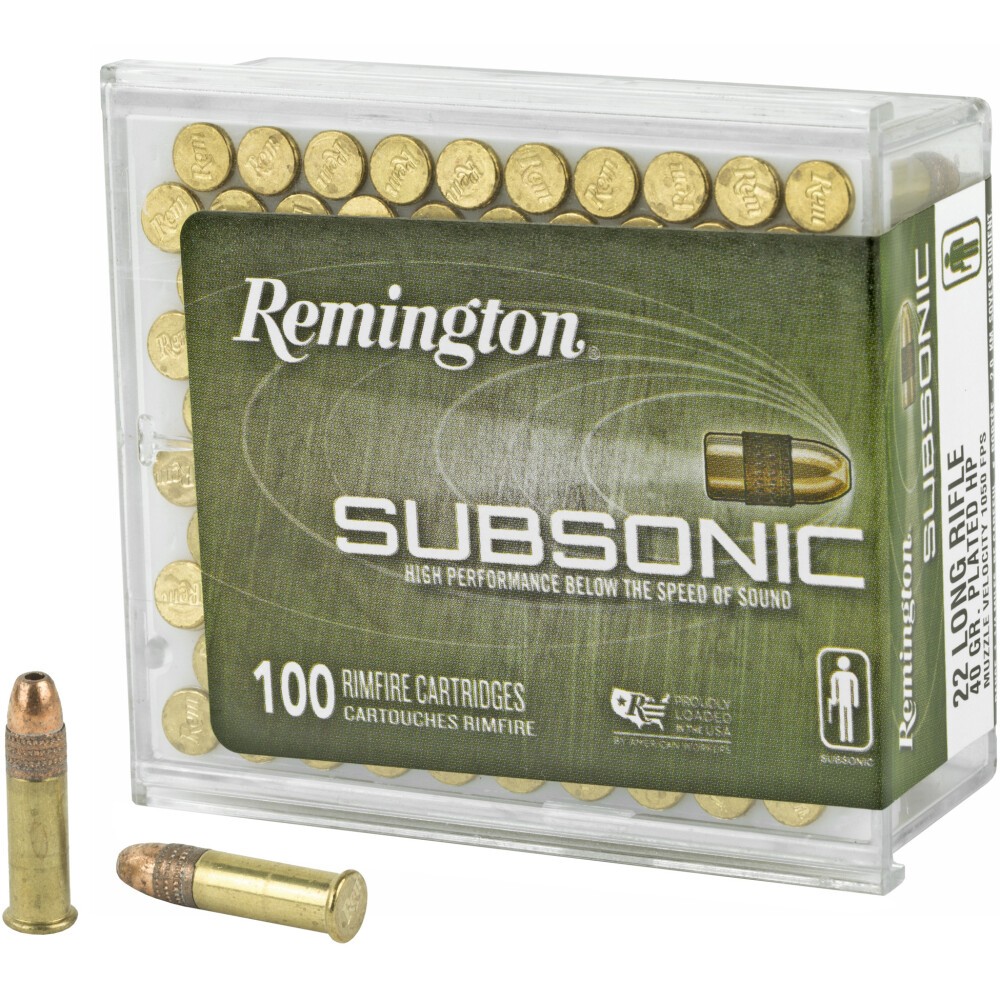 Remington Subsonic .22 LR Ammunition 40 Grain CPHP [FC-47700482804]