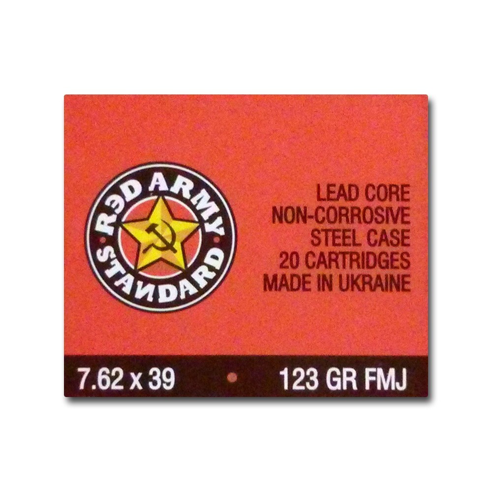 Ammo 7.62x39 Red Army Standard 123 Grain FMJ Bullet Non-Corrosive 2296 ...