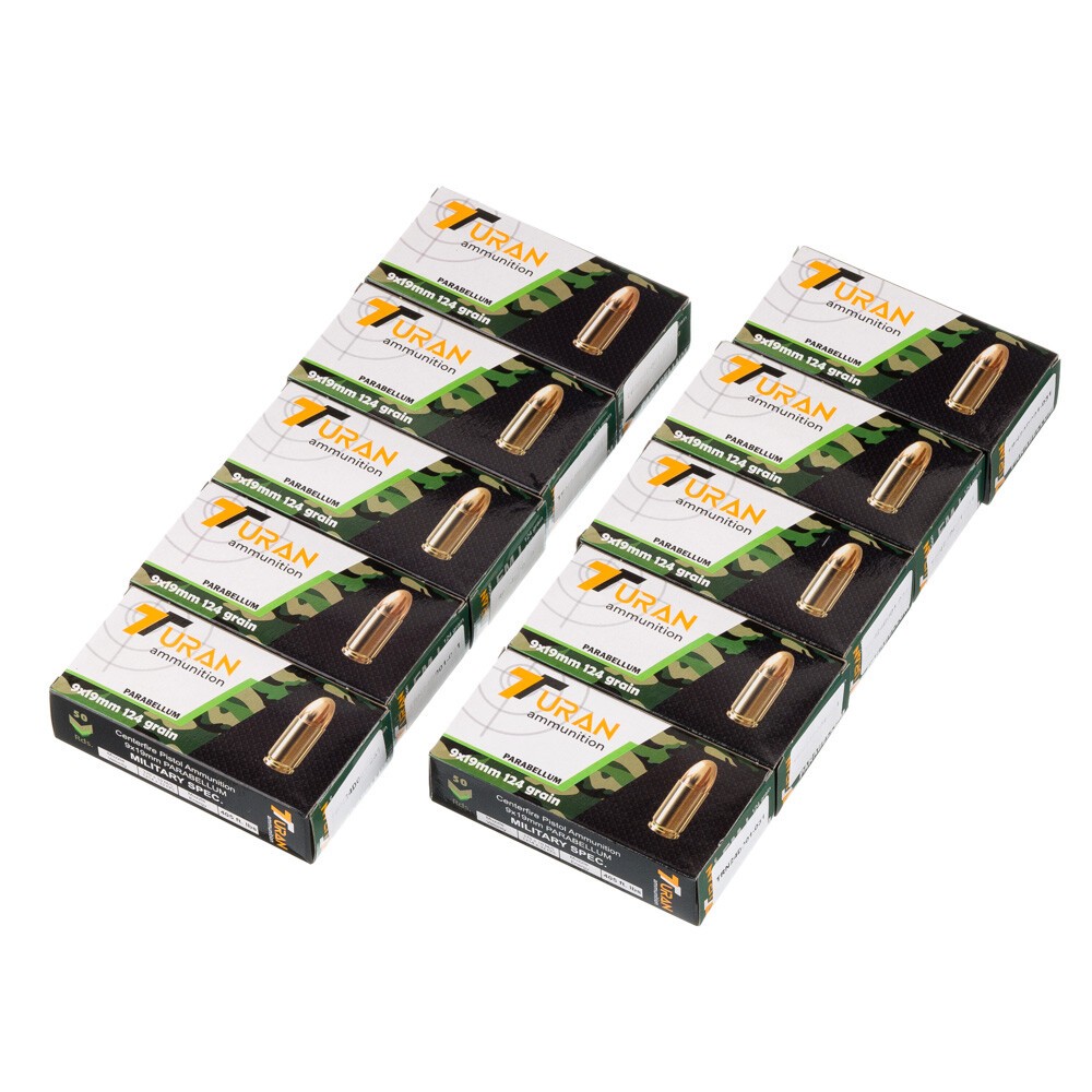 Turan 9mm Luger Ammunition 1500 Rounds FMJ 124 Grains [FC-R0923202423412]
