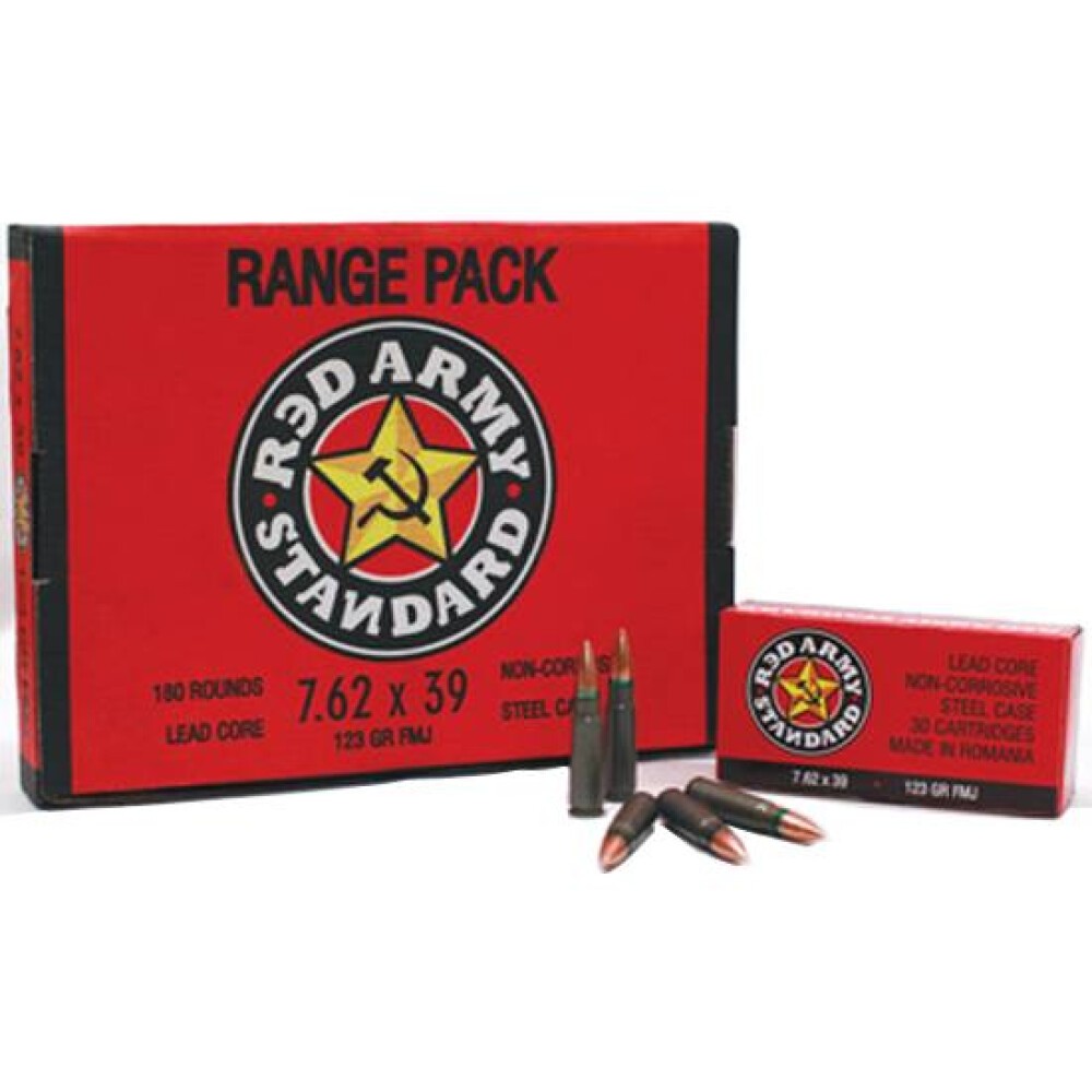 Ammo 7.62x39 Red Army Standard 123 Grain FMJ Bullet Non-Corrosive 2296 ...