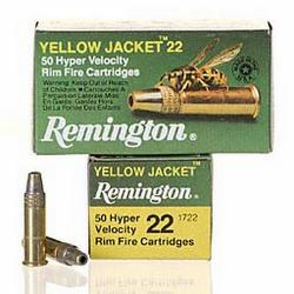 .22 LR Remington Yellow Jacket 33 Grain HP 1500 fps 50 Round Box 21074 ...